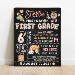 Groovy First or Last Day of School Sign Printable, Retro Back to School ...