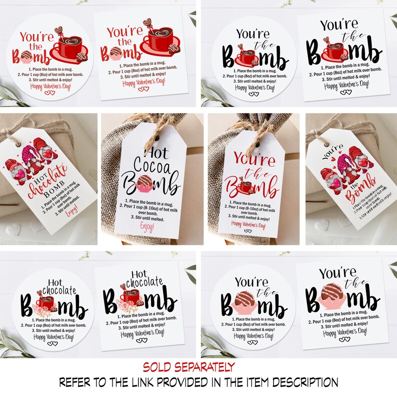 Hot Cocoa Bomb Tags Printable Hot Chocolate Bomb Tag | Etsy