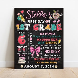 Groovy First or Last Day of School Sign Printable, Retro Back to School ...