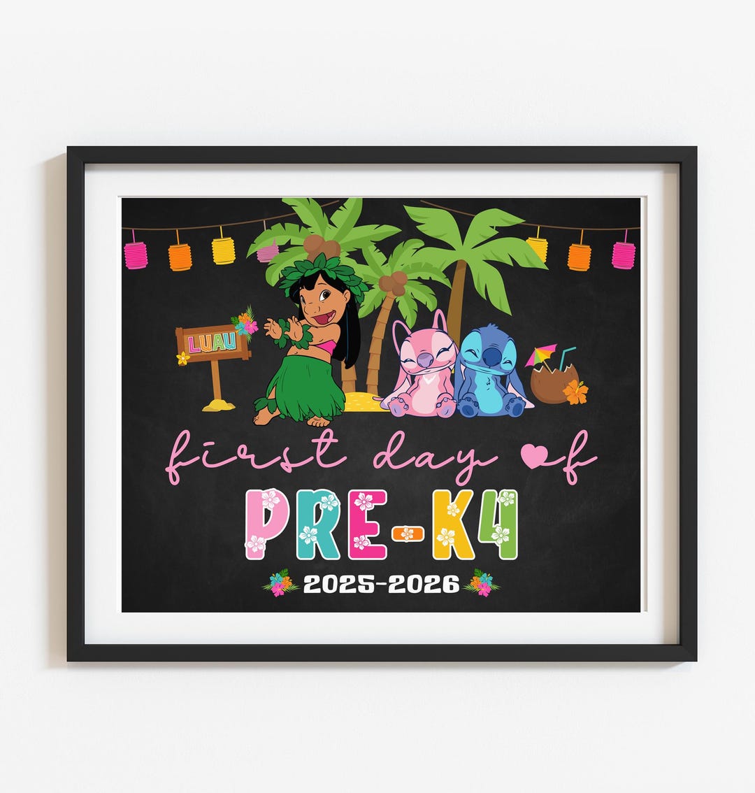 First Day of Pre-k4 Printable Sign, Girl Chalkboard Back to School ...