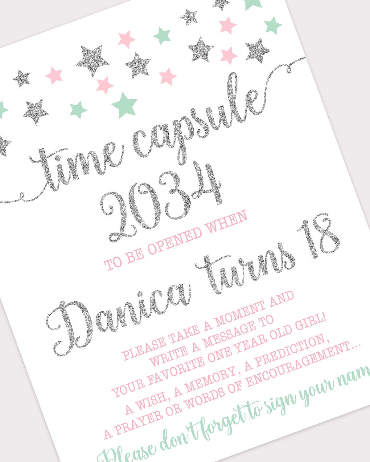 Time Capsule First Birthday Sign Twinkle Twinkle Little Star - Etsy
