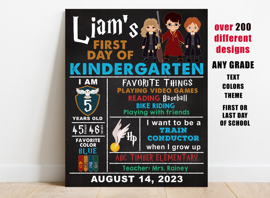 Wizard First or Last Day of School Sign Printable, Back to School ...