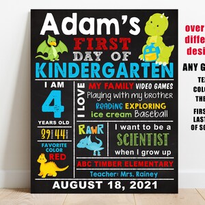 Dinosaur First Day of School Printable Sign, Boy Back to School ...