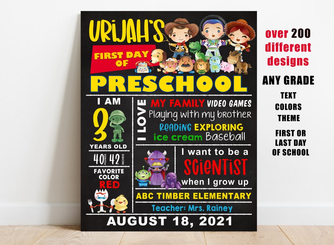 First Day of School Sign Printable, Back to School Chalkboard Poster ...