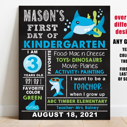 First Day of School Chalkboard Sign Editable DIGITAL FILE | Etsy