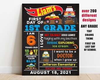 Editable First Day of Preschool Sign Dump Truck First Day of - Etsy