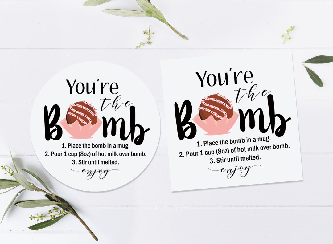 Hot Cocoa Bomb Tags Printable, Hot Chocolate Bomb Tag, You're the Bomb ...
