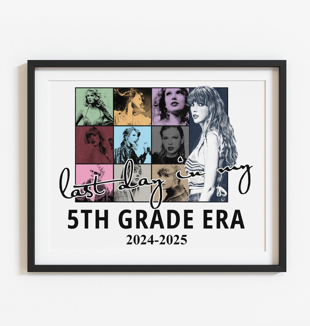 Last Day of 5th Grade Sign Printable, Girls Last Day in My Fifth Grade ...