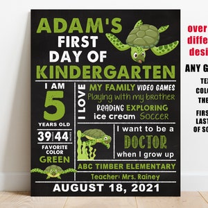 Sea Turtle First Day of School Sign Printable, Back to School ...