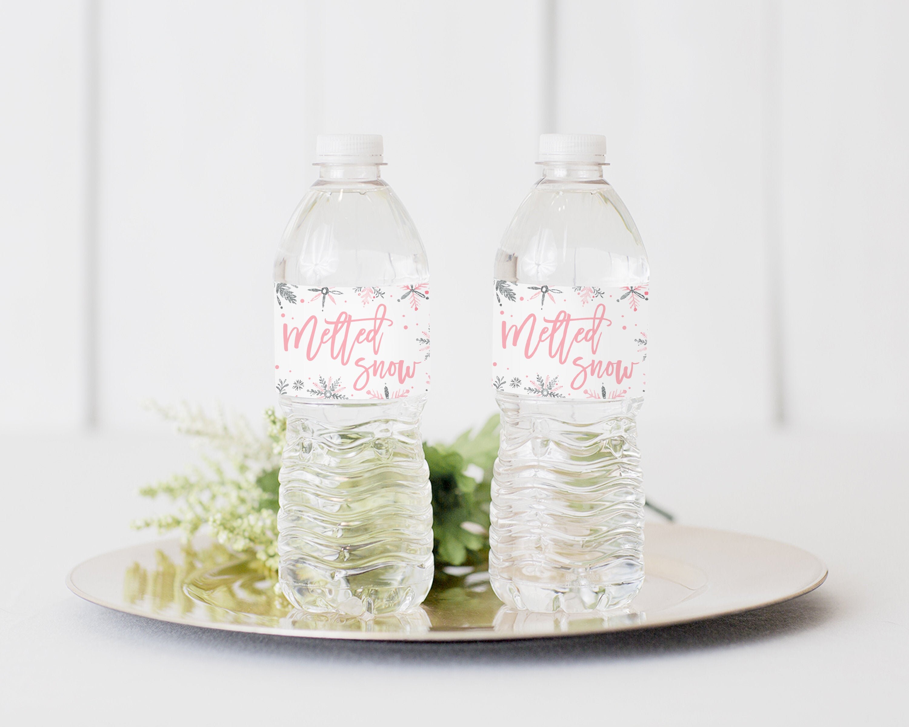 Melted Snow Water Bottle Labels Winter Onederland First | Etsy