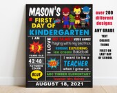 Superhero First Day of School Sign Printable Preschool - Etsy