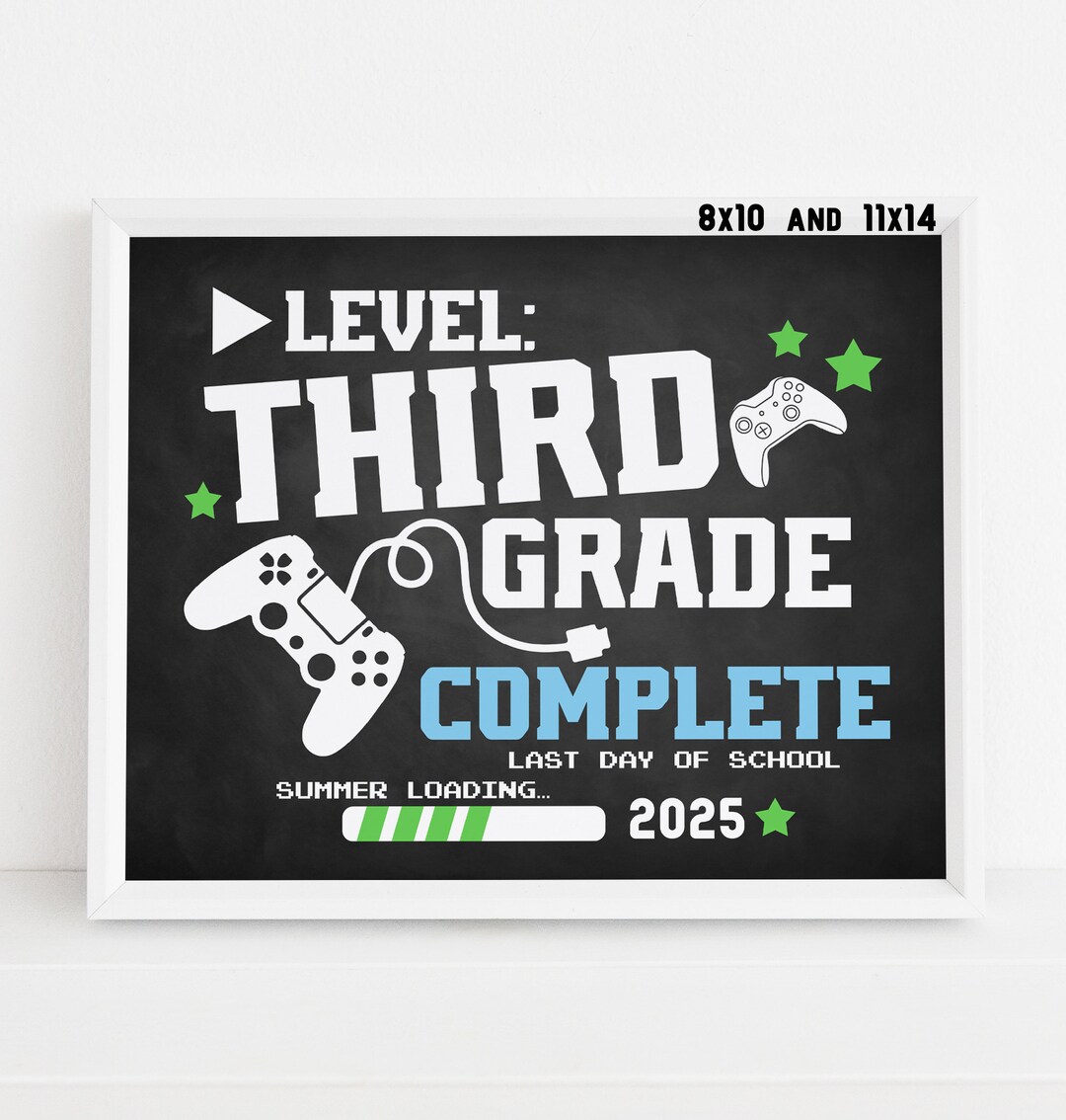 Gamer Last Day of 3rd Grade Sign Printable, End of School Year Photo ...