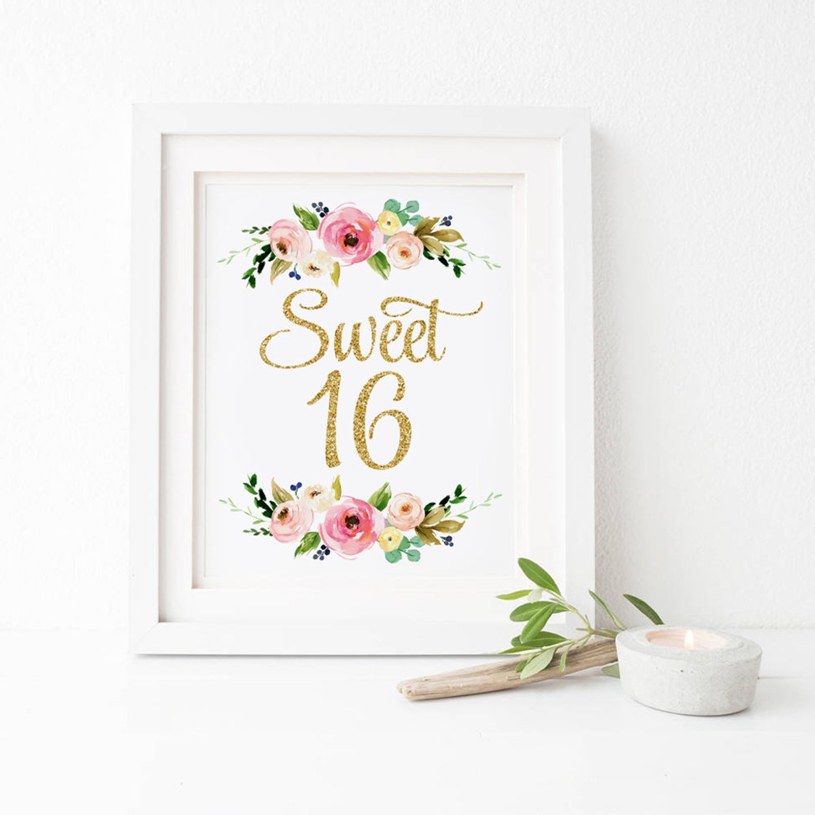Sweet 16 Sign Sweet 16 Birthday Party Sign Printable Pink - Etsy
