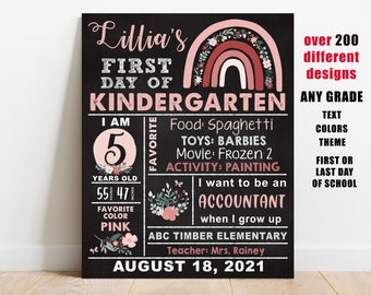 Princess First Day of School Sign Printable Girl Back to | Etsy
