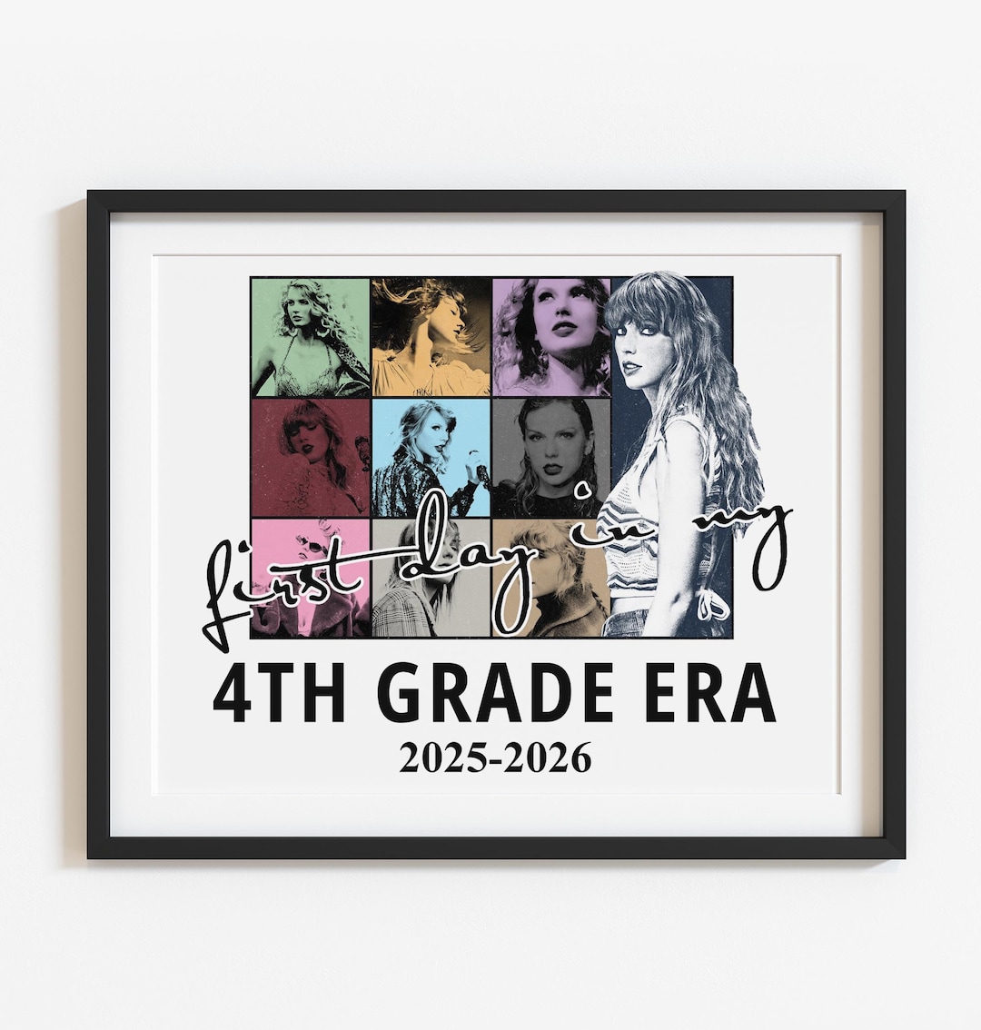 First Day in My 4th Grade Era Sign Printable, Girls First Day of Fourth ...