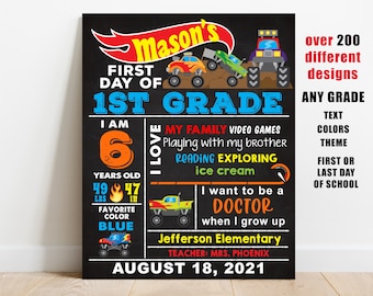 Editable First Day of Preschool Sign Dump Truck First Day of - Etsy