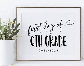 6TH GRADE Chalkboard Sign - Etsy