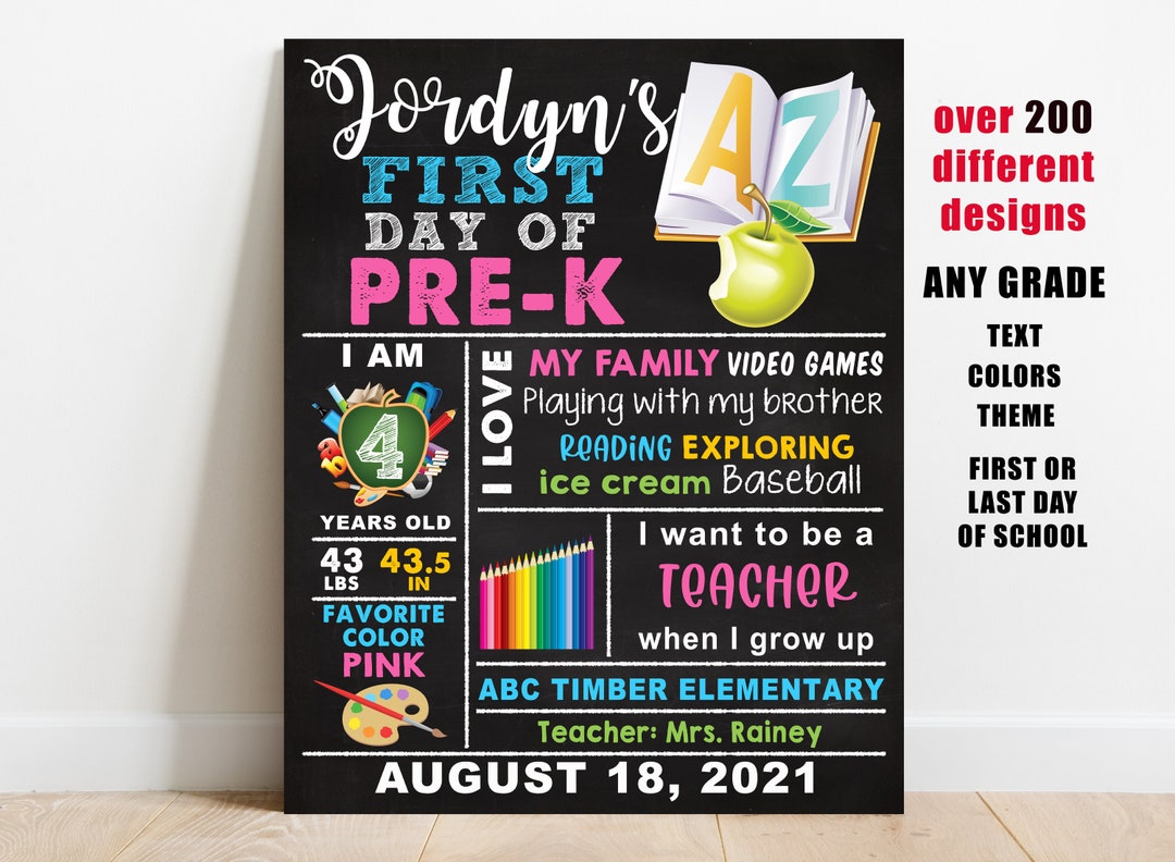 First Day of School Sign Printable, Back to School Chalkboard ...