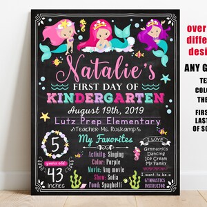 Mermaid First Day of School Sign Printable, Girl Back to School ...