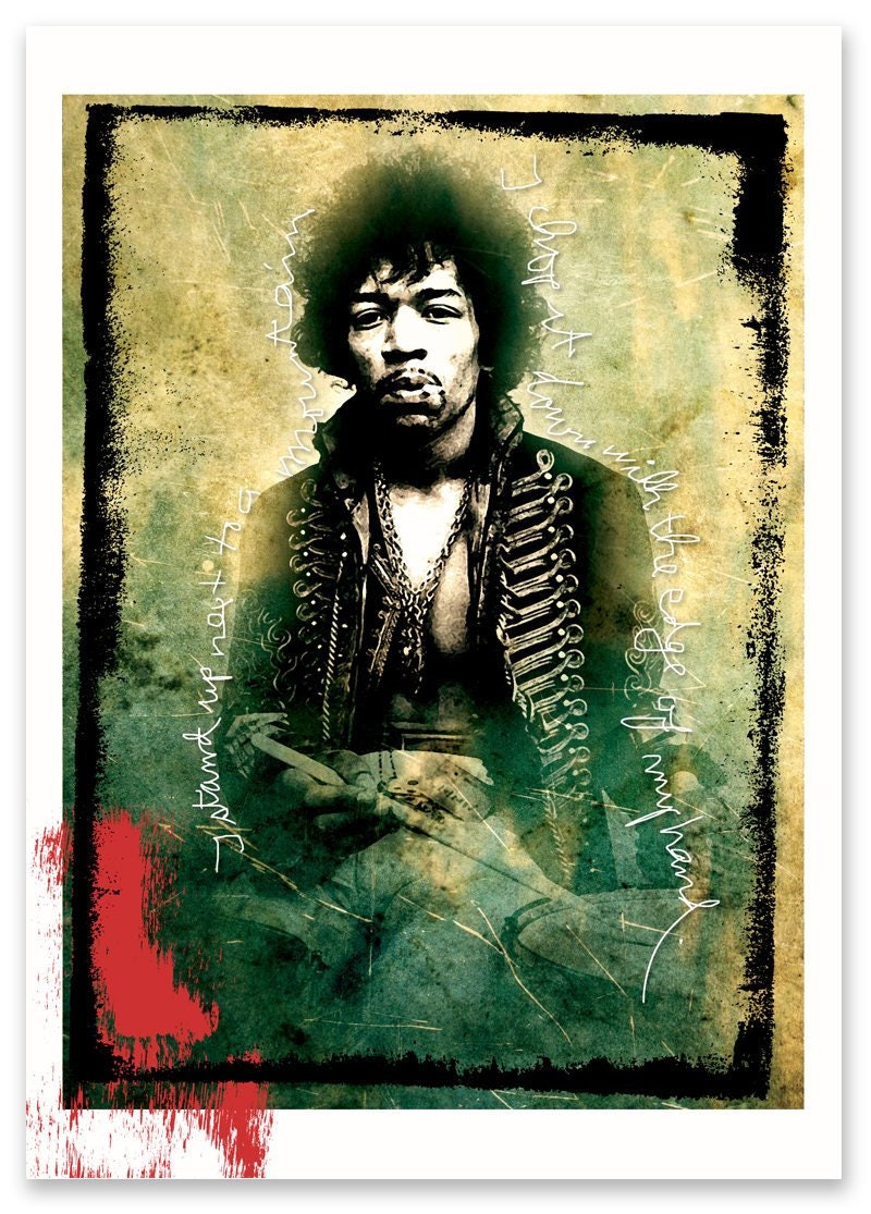 Jimi Hendrix Rockart Poster - Etsy