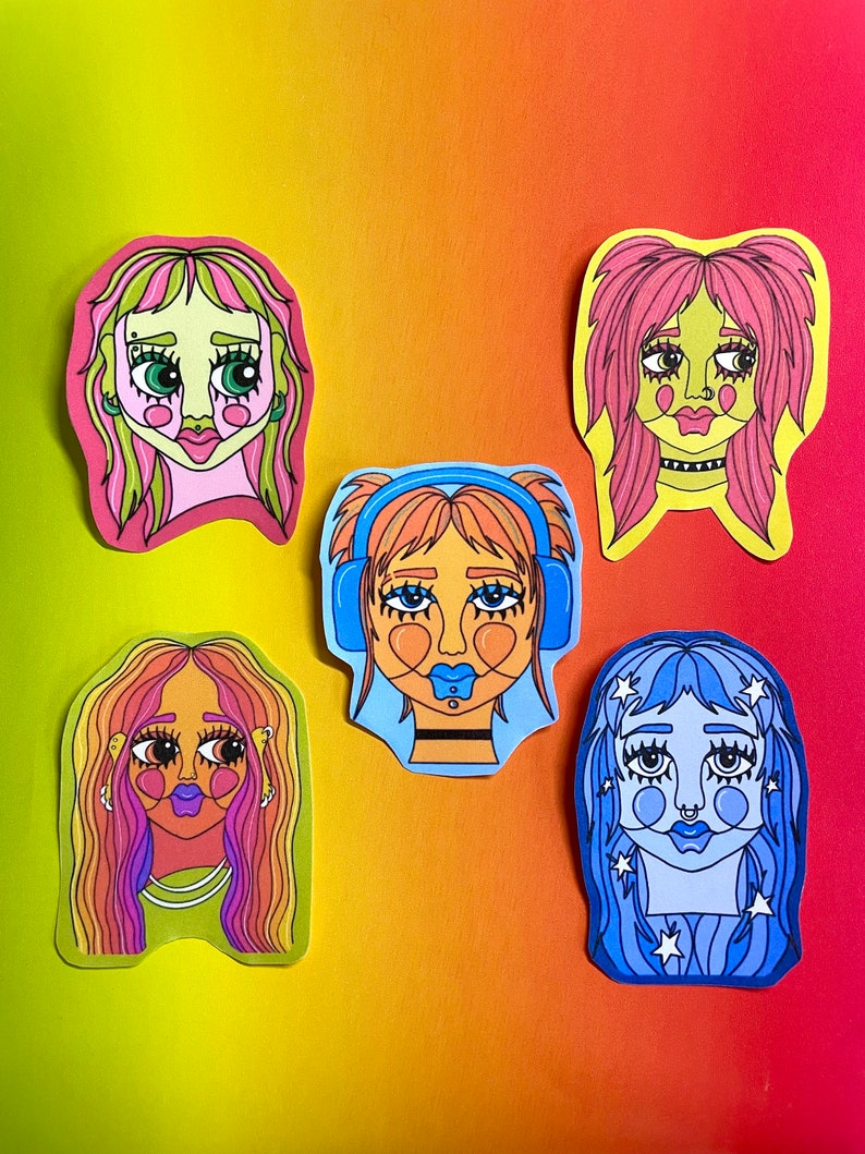 Cool Girls Sticker Set Cute Colorful Journaling Decorating Scrapbook ...