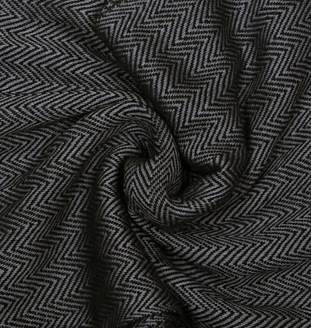 Luxurious Men's Grey & Black Herringbone Silk Wool Blend Scarf - Etsy