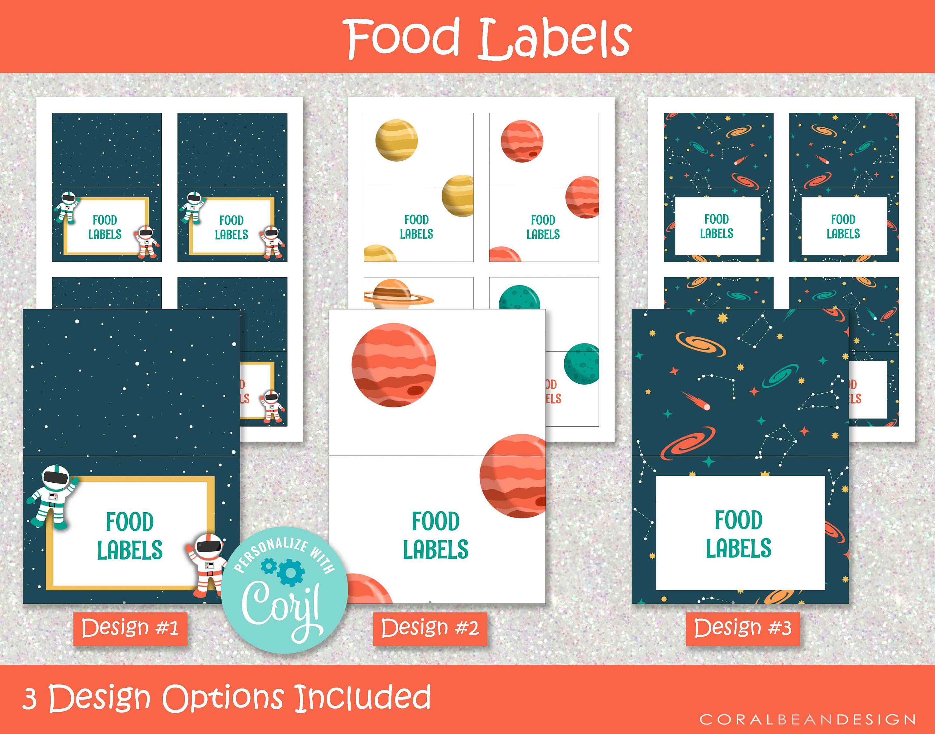 Outer Space Theme Editable Printable Birthday Party Decoration Package ...