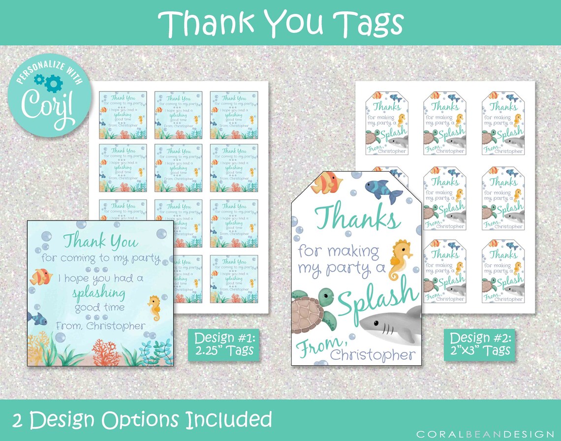 Under the Sea Editable Birthday Party Decorations Printable - Etsy