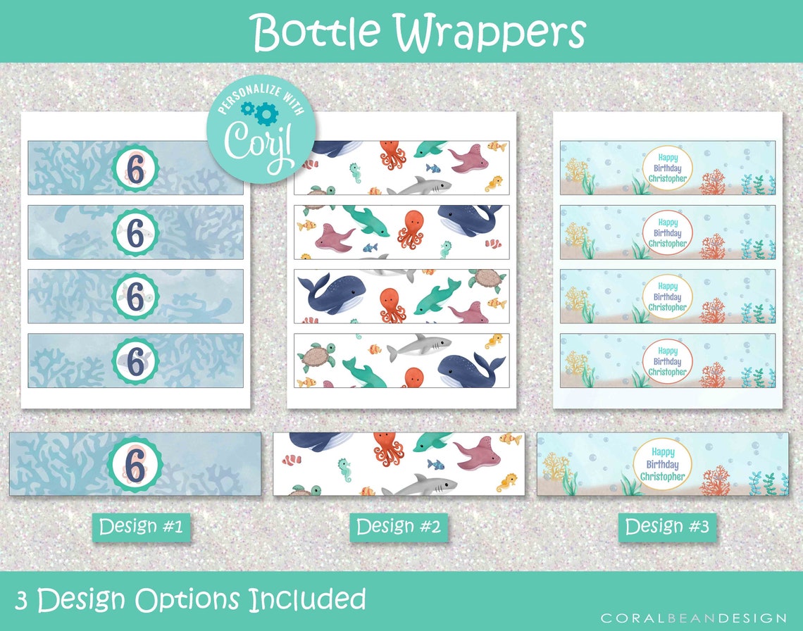 Under the Sea Editable Birthday Party Decorations Printable - Etsy