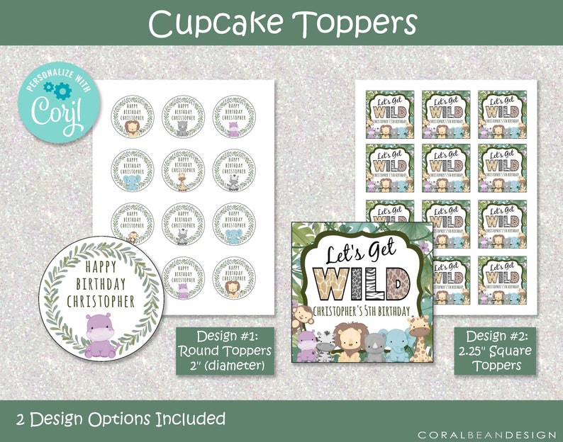 Wild One Animal Editable Printable Birthday Party Decorations - Etsy