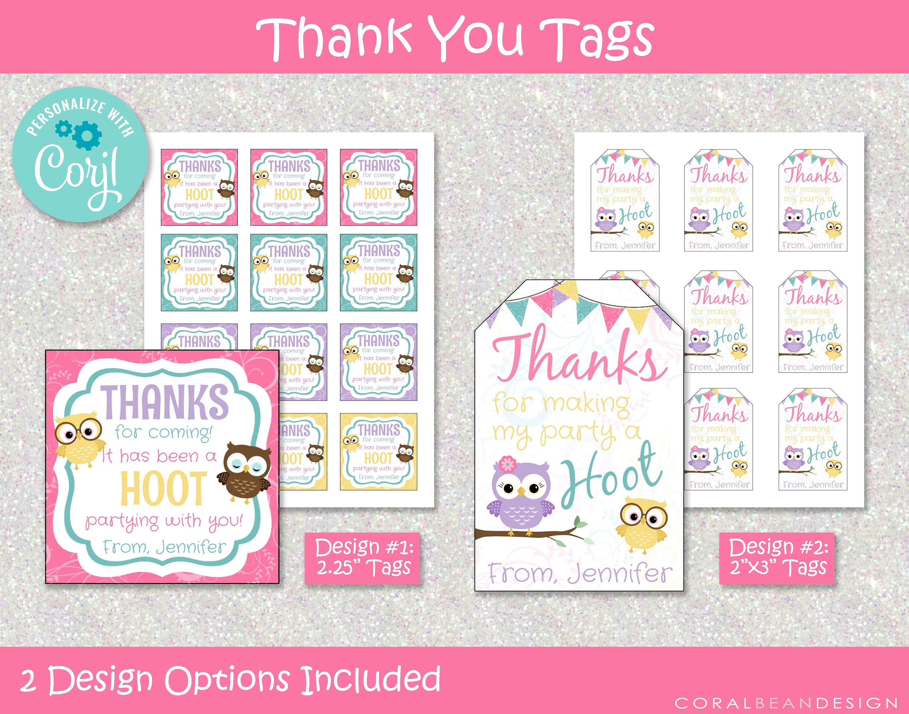 Owl Editable Birthday Party Decorations Printable, INSTANT DOWNLOAD - Etsy