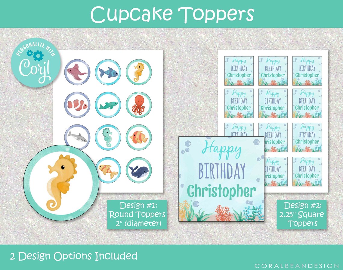 Under the Sea Editable Birthday Party Decorations Printable - Etsy