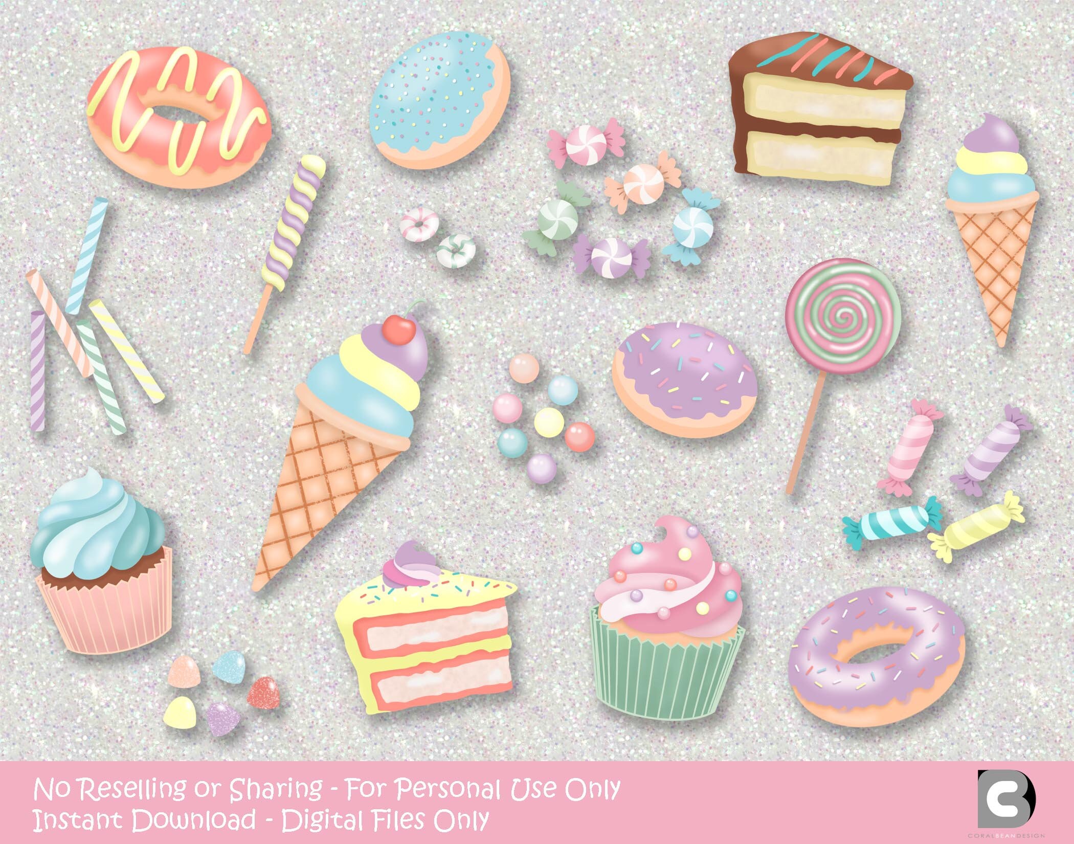 Sweets Clipart Candyland Clipart Candy Cake Cupcake Ice - Etsy Canada