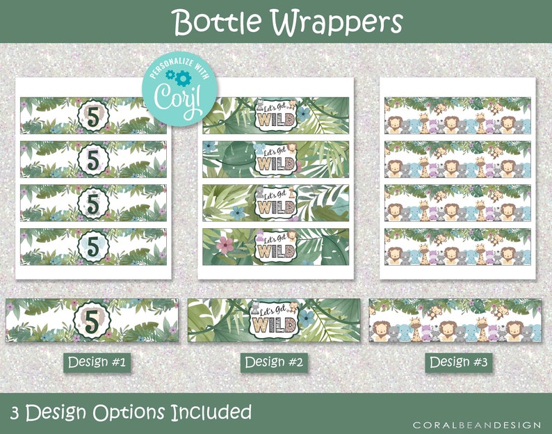 Wild One Animal Editable Printable Birthday Party Decorations - Etsy