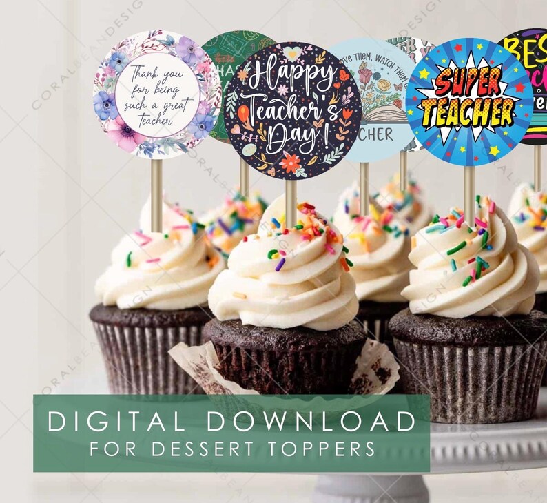 Teacher Appreciation Digital Images | Cupcake Toppers | Edible Images ...