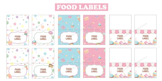 Sweets Editable Printable Birthday Party Food Labels | Etsy