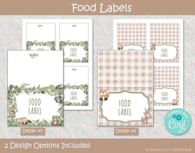 Woodland Animal Editable Printable Birthday Party Decorations Package ...