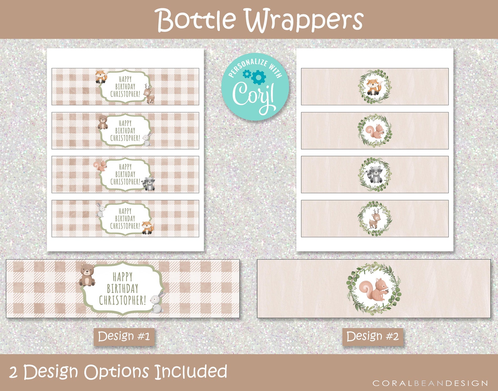 Woodland Animal Editable Printable Birthday Party Decorations Package ...