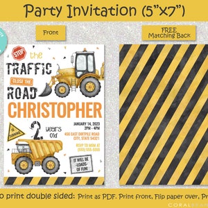 Editable Printable Construction Birthday Party Invitation - Etsy