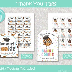 Editable Printable Smart Cookie Tag Template Graduation - Etsy