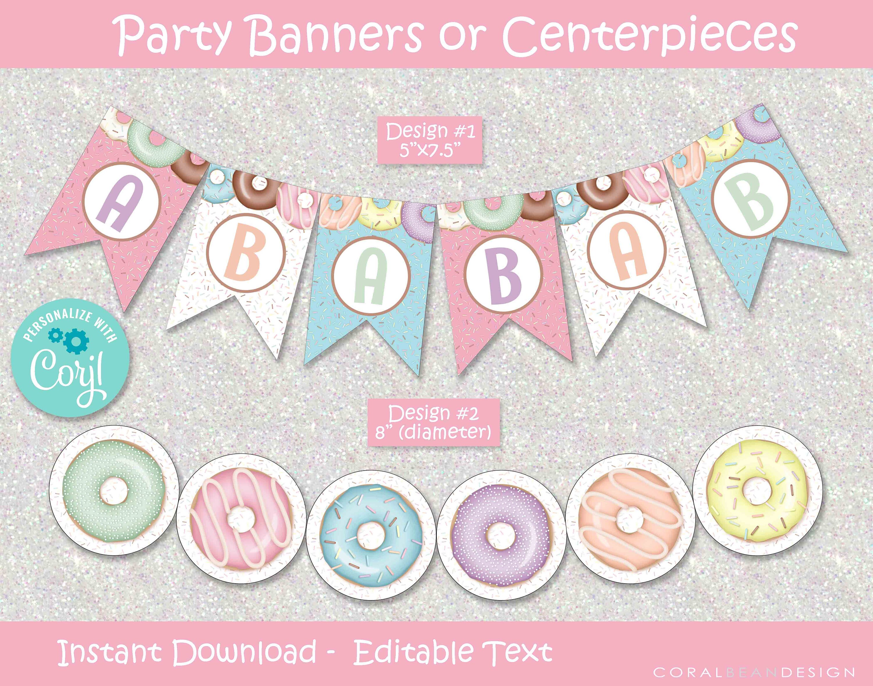 Donut Editable Printable Birthday Party Decoration Package, Do Not Grow ...
