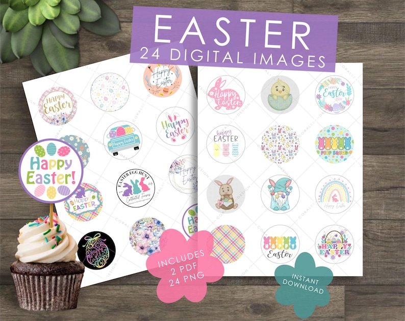 Happy Easter Digital Images | Cupcake Toppers | Edible Images for ...