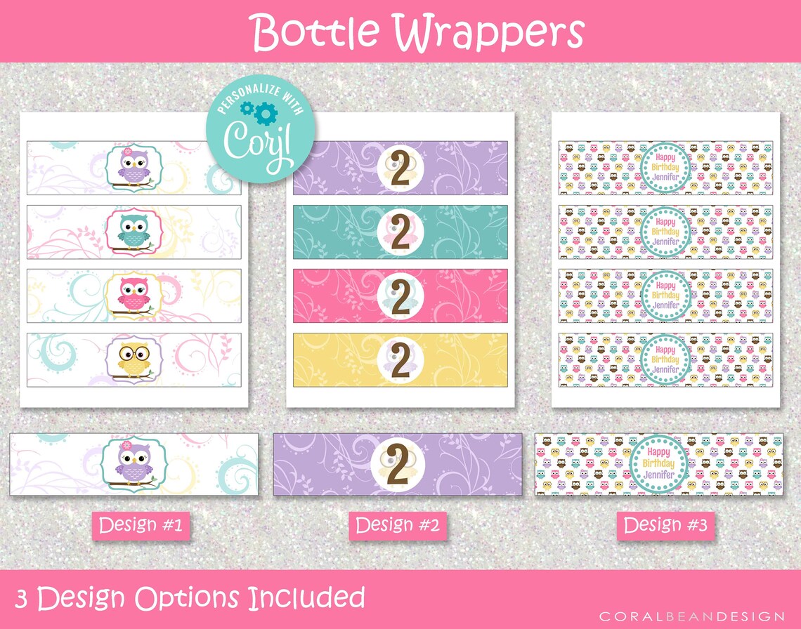 Owl Editable Birthday Party Decorations Printable, INSTANT DOWNLOAD - Etsy