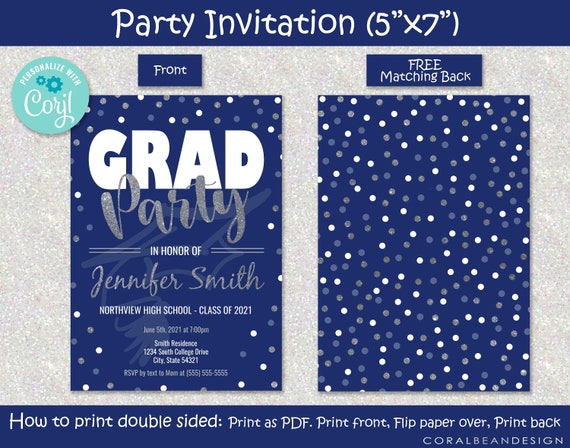 Editable Printable Graduation Party Invitation Digital | Etsy