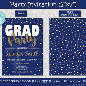 Editable Printable Graduation Party Invitation Template, Digital ...