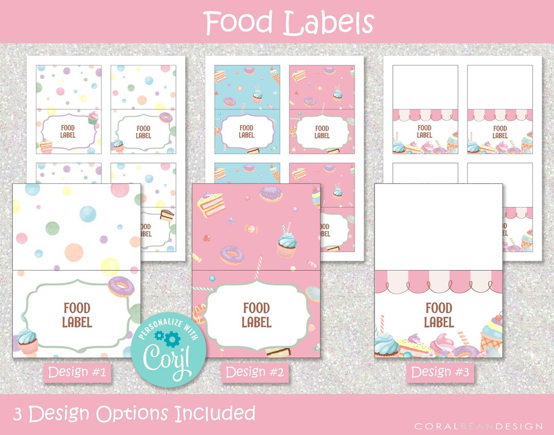 Sweets Editable Printable Birthday Party Food Labels, Candyland, Party ...