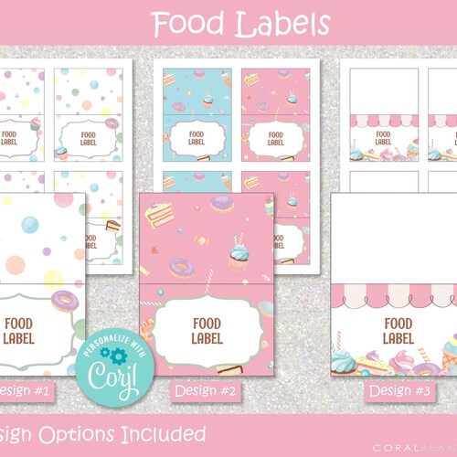 Sweets Editable Printable Birthday Party Food Labels - Etsy