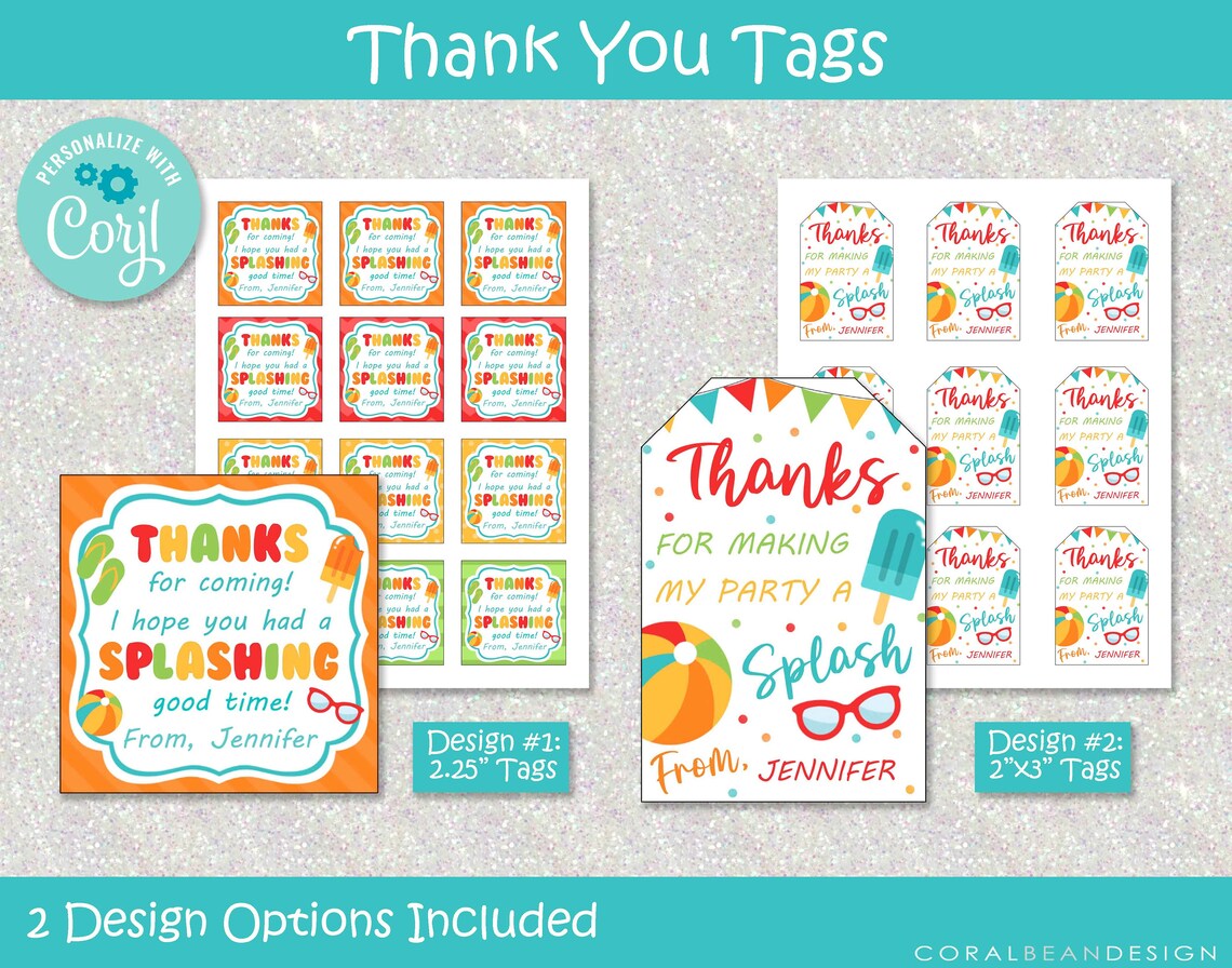 Birthday Pool Party Editable Printable Decoration Package - Etsy