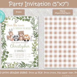Woodland Animal Editable Printable Birthday Party Decorations Package ...