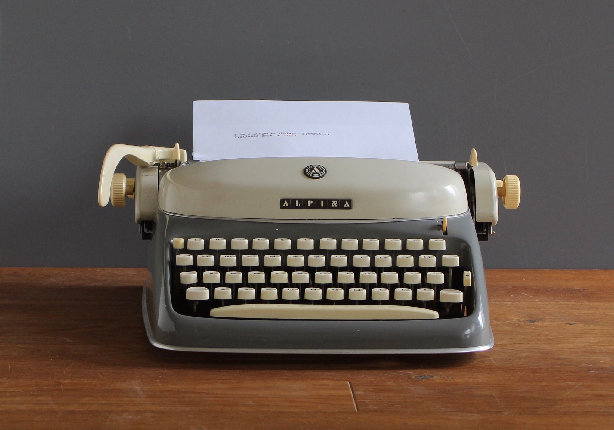 Vintage Typewriter With Ribbon Alpina (avona, AMC) | Retro Mid-century ...